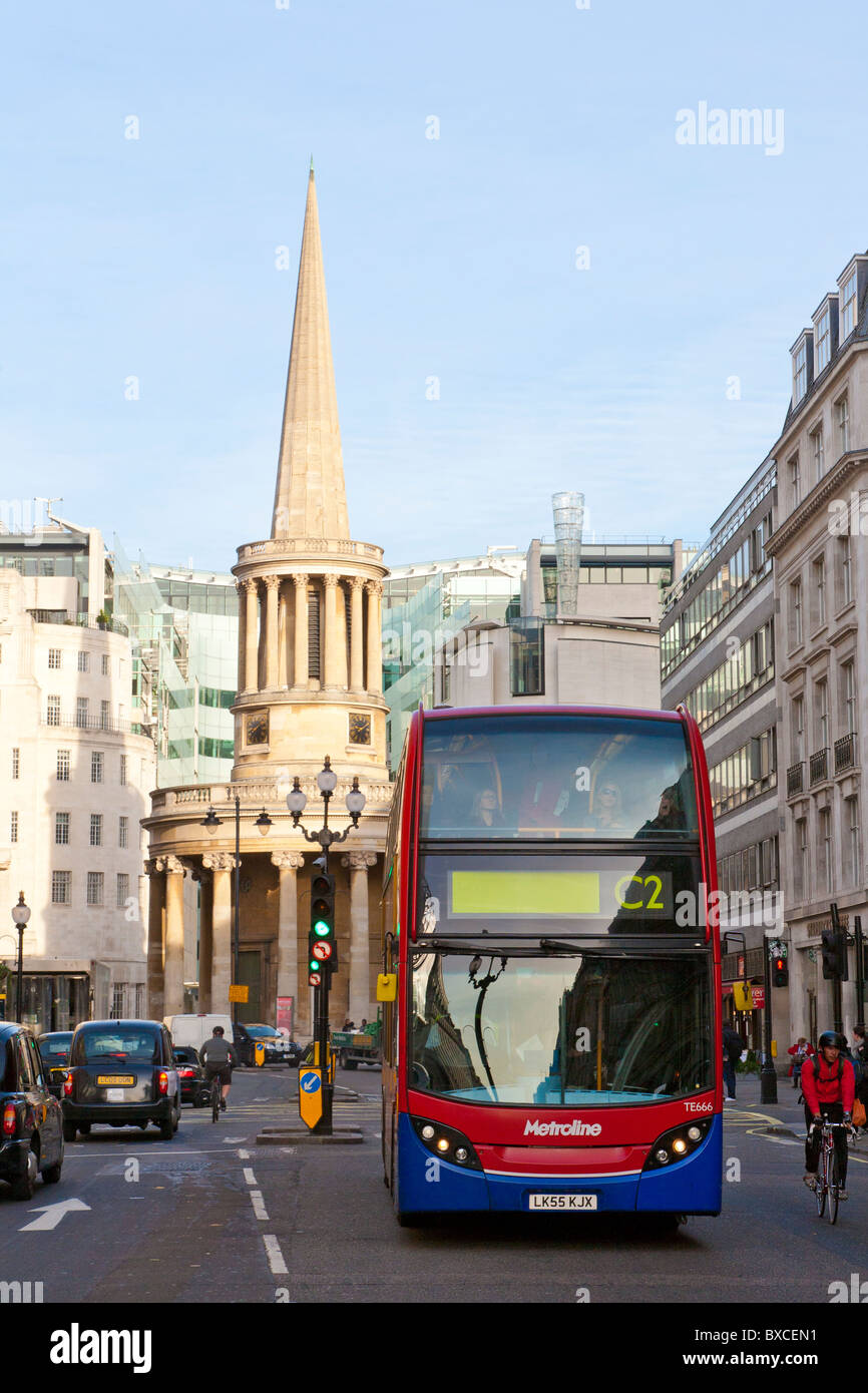 DOUBLE DECKER BUS, REGENT STREET, TRAFFIC, LONDON, ENGLAND, GREAT ...
