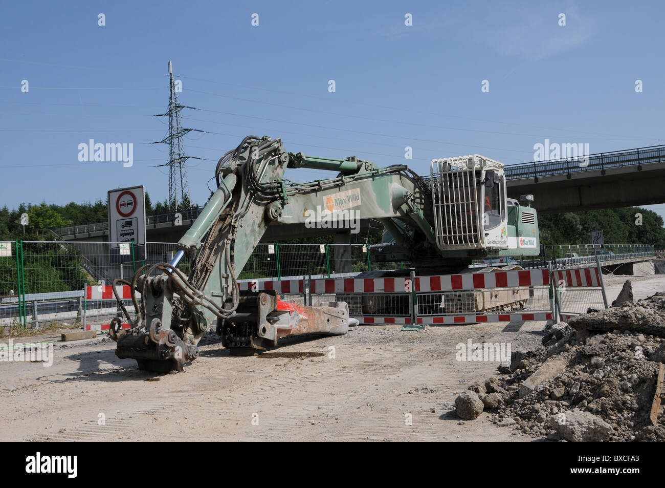 Demolition of a highway bridge Stock Photo - Alamy