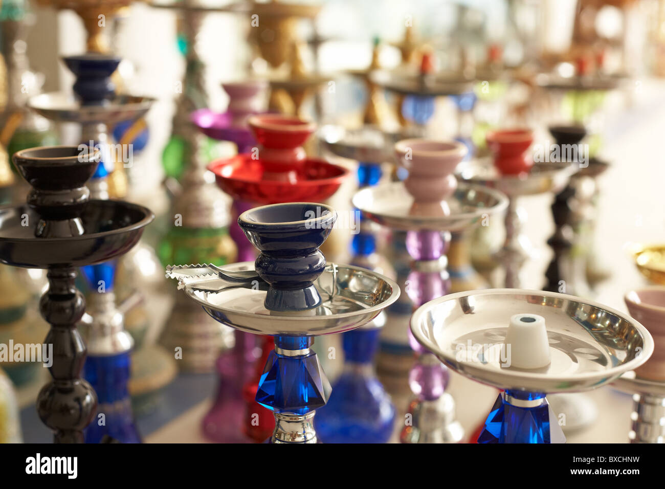 Different hookahs - asian street marketplace Stock Photo - Alamy