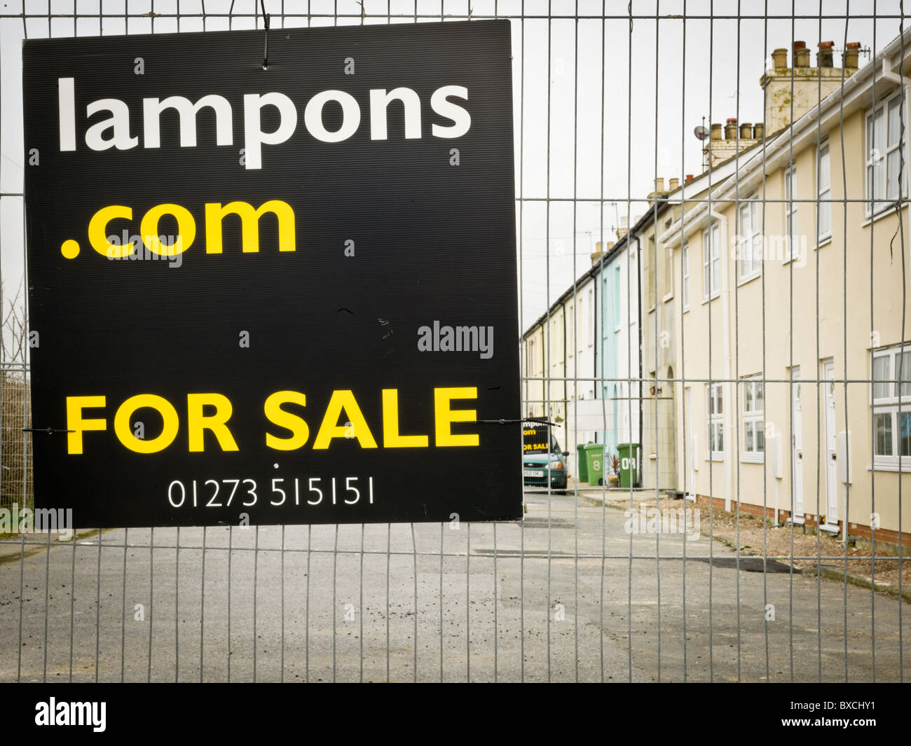 For Sale Sign on empty new property development Stock Photo - Alamy