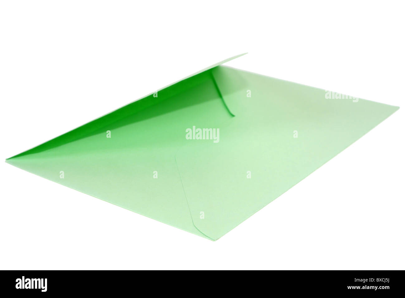 Green blank envelope isolated on white background Stock Photo - Alamy