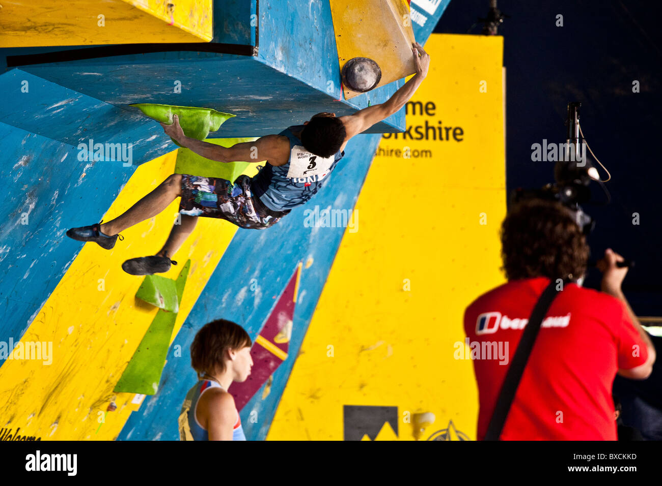 Tsukuru Hori, the Japanese sport climber, competes at the 2010 IFSC ...
