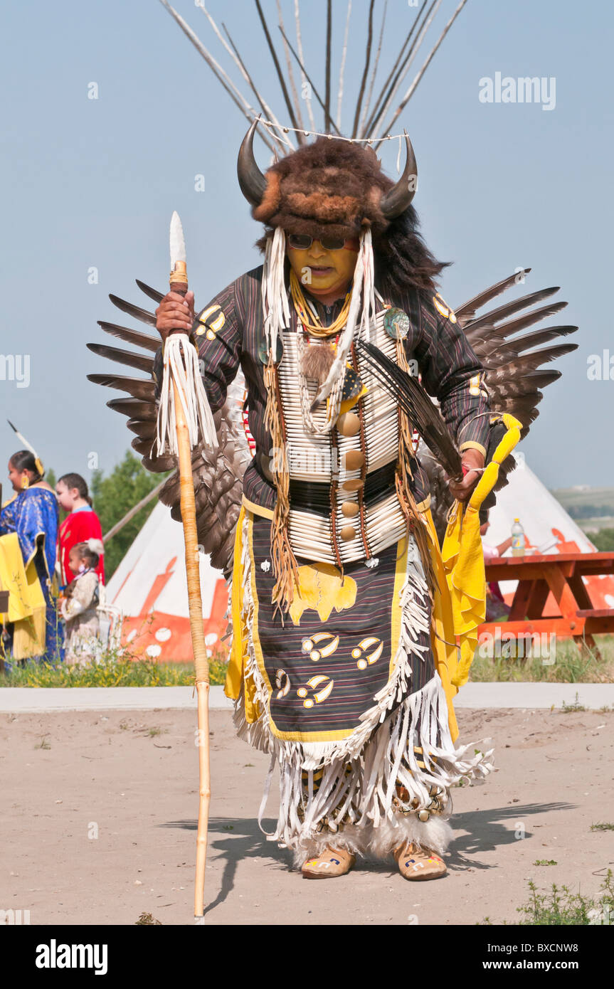 Adult male dancer, Pow-wow, Blackfoot Crossing Historical Park, Alberta ...