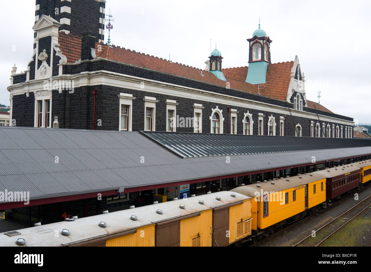 Taieri Gorge excursion train waiting at the 1906 station, Dunedin, New Zealand Stock Photo - Alamy