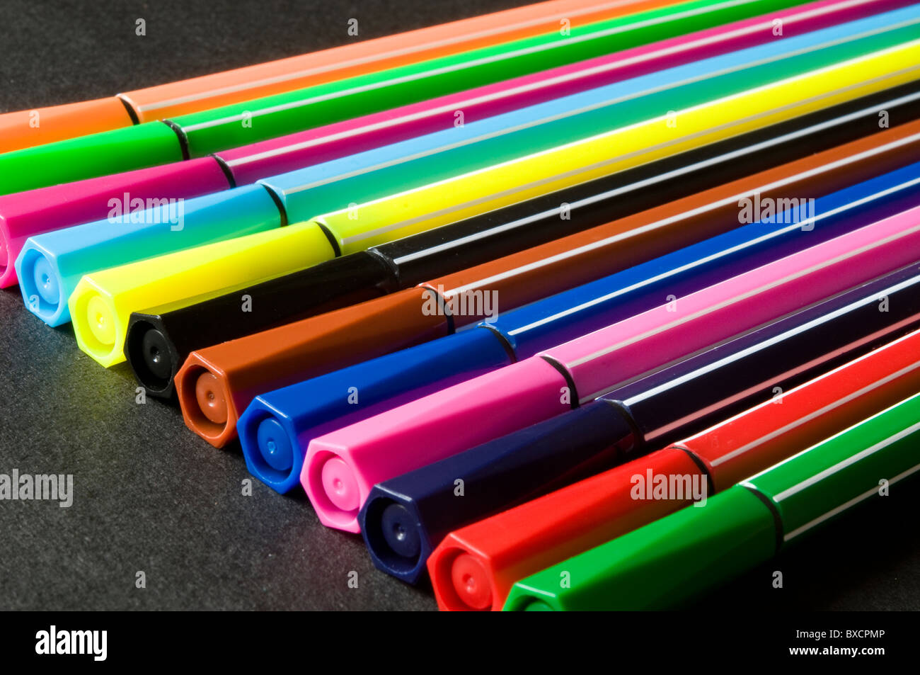 colorful felt-tipped pens Stock Photo - Alamy