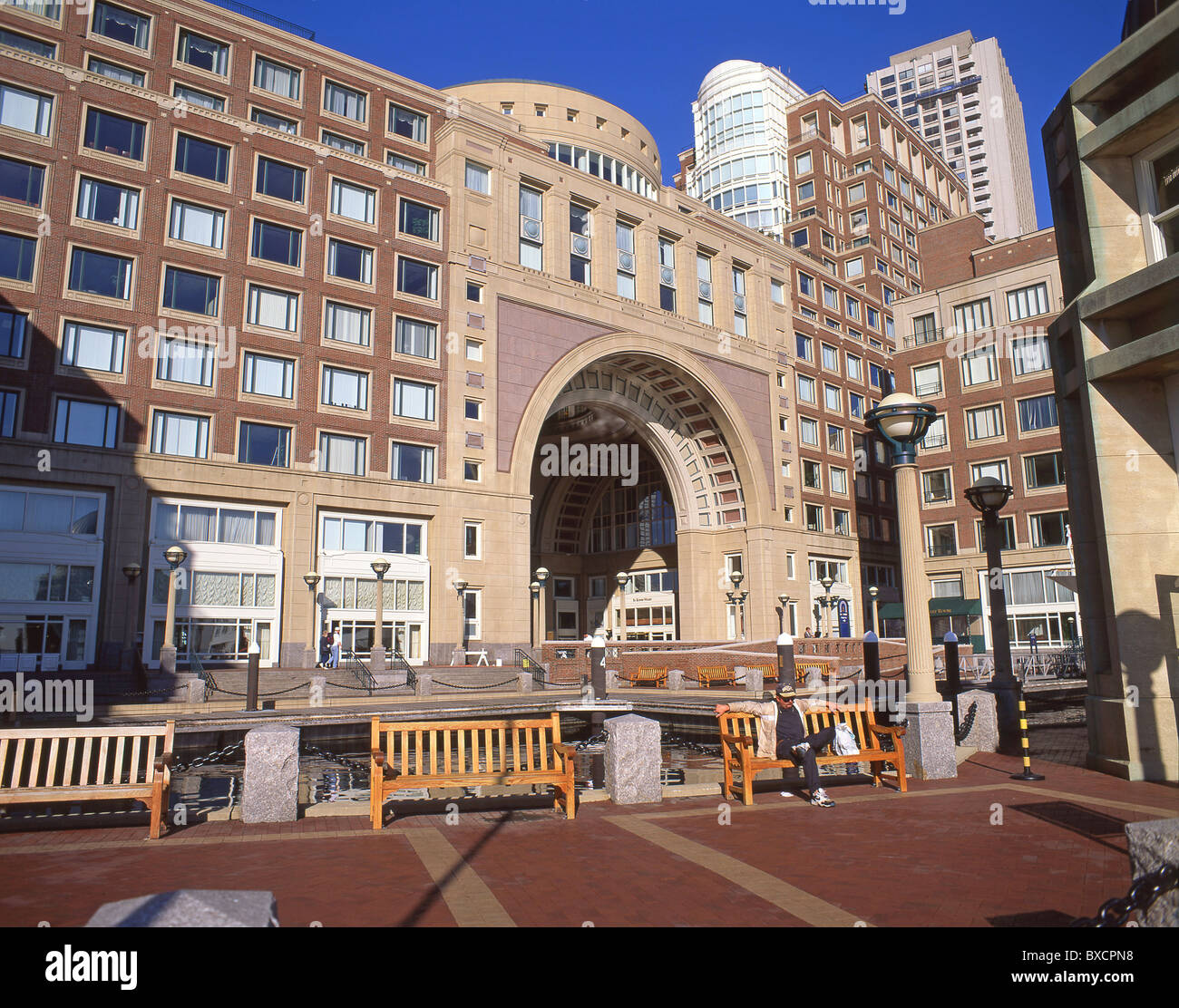 Waterfront buildings, Boston Harbor, Boston, Massachusetts, United ...