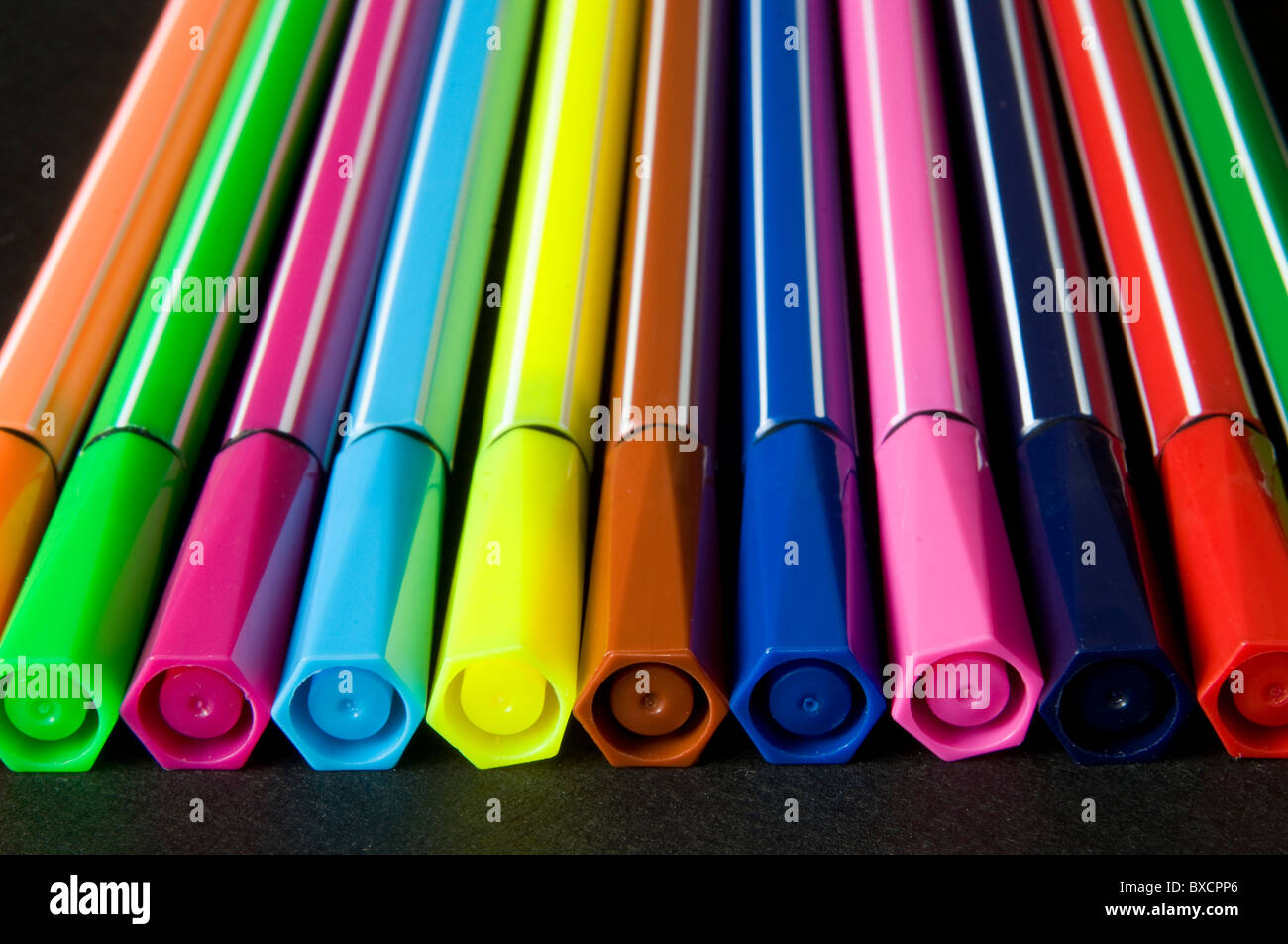 colorful felt-tipped pens Stock Photo - Alamy