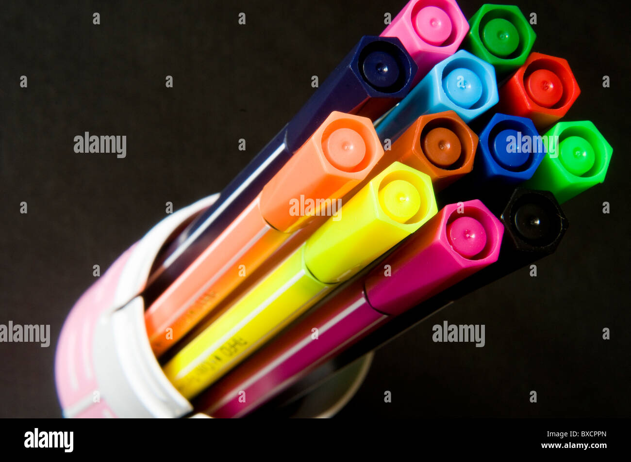 colorful felt-tipped pens Stock Photo - Alamy