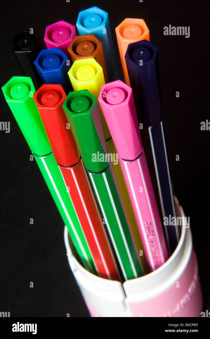 colorful felt-tipped pens Stock Photo - Alamy