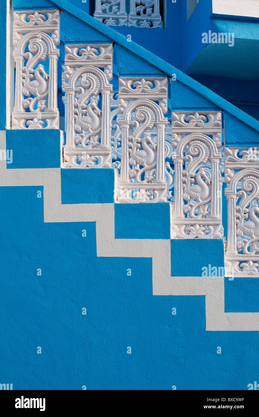 Colourful indian concrete stairs and balustrade. Andhra Pradesh, India ...