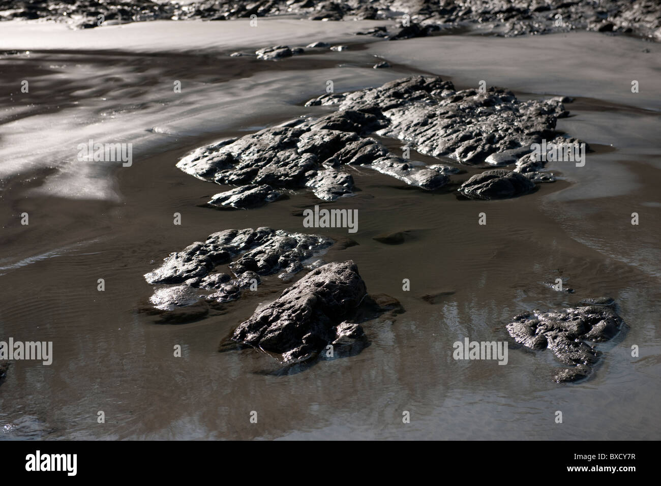 Rocky outcrops on the beach Costa Rica Stock Photo - Alamy