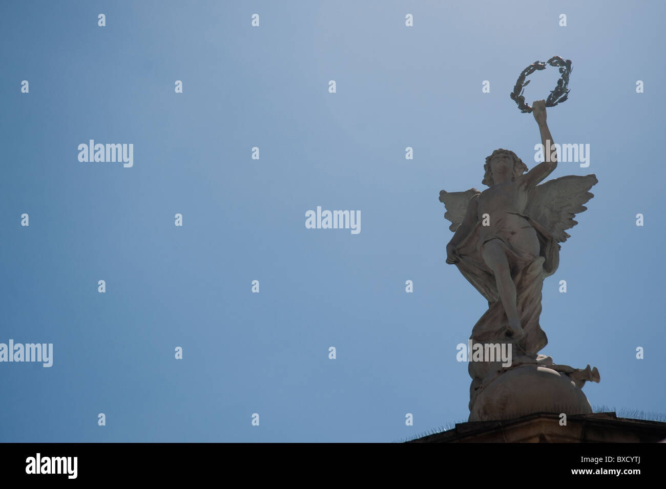 Blue winged angel sculpture hi-res stock photography and images - Alamy
