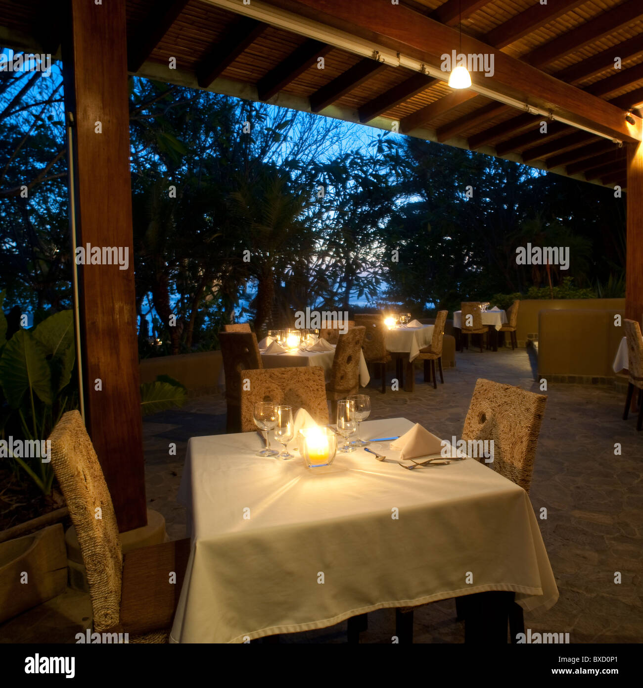 Outdoor dining table in Costa Rica Stock Photo - Alamy
