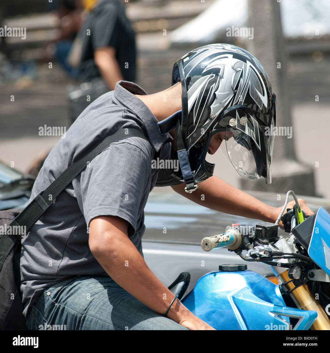 Bikers wearing helmets hi-res stock photography and images - Alamy