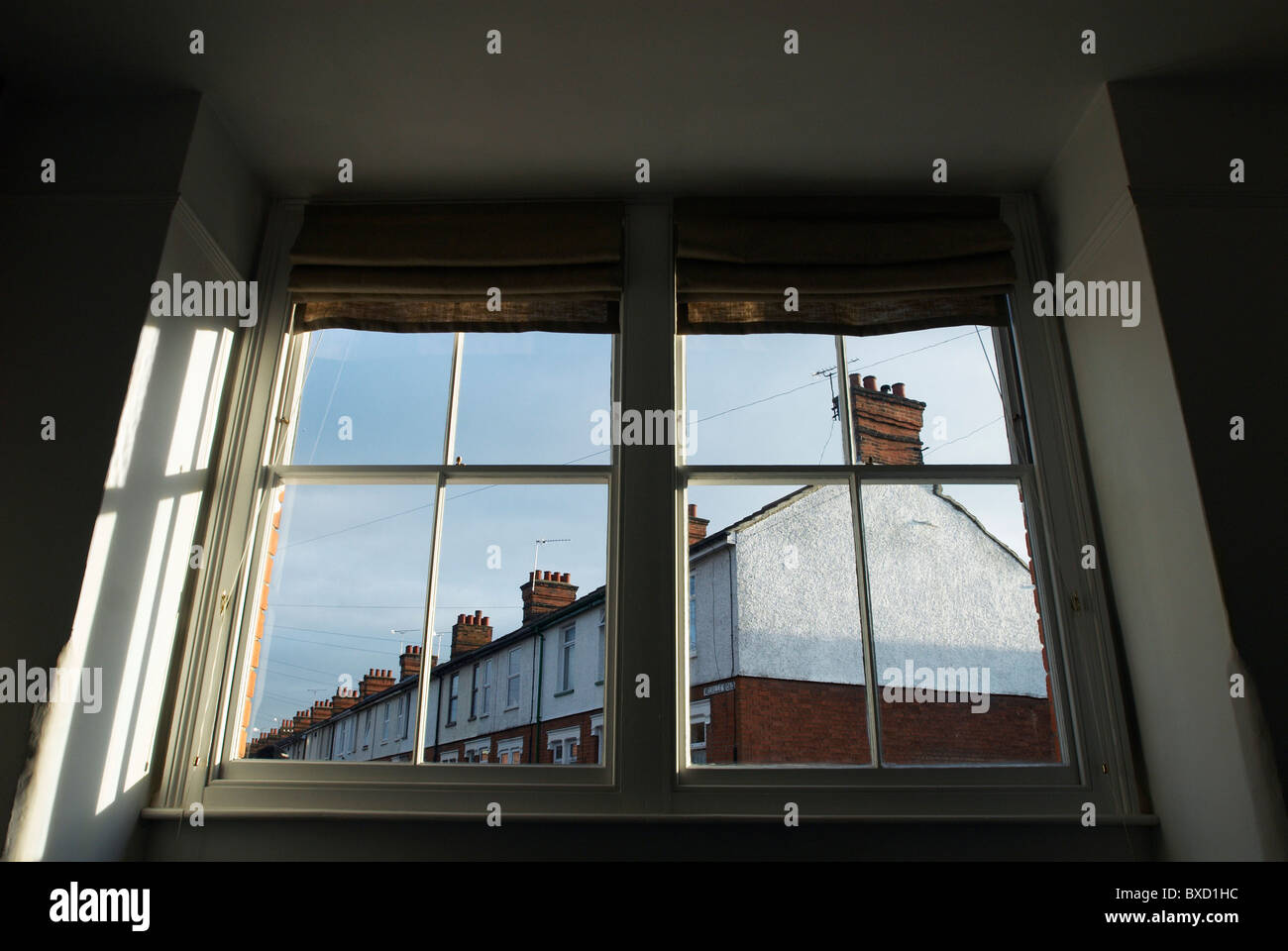 Terraced housing from a window view Stock Photo - Alamy