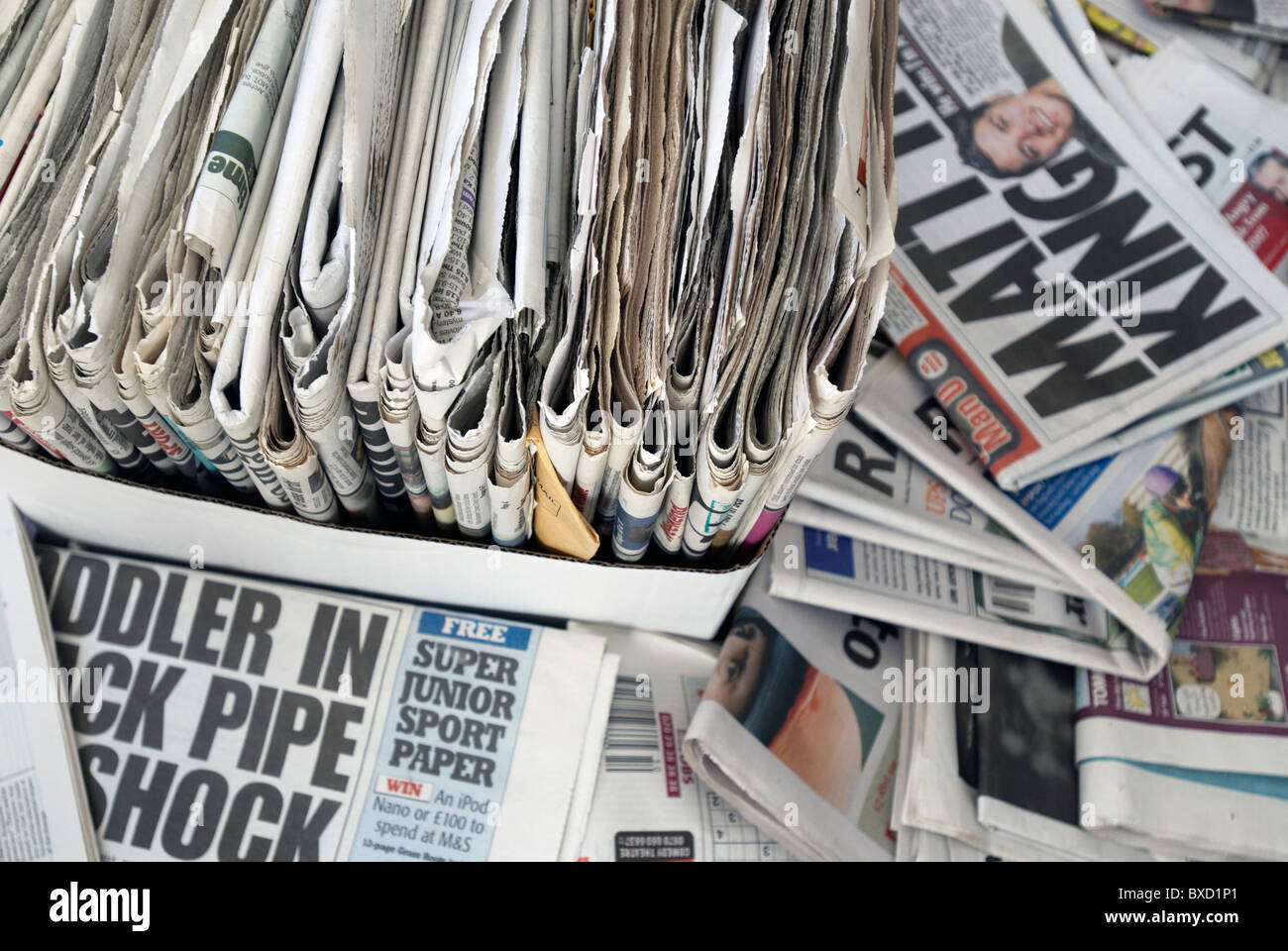 Newspapers ready for recycling Stock Photo - Alamy