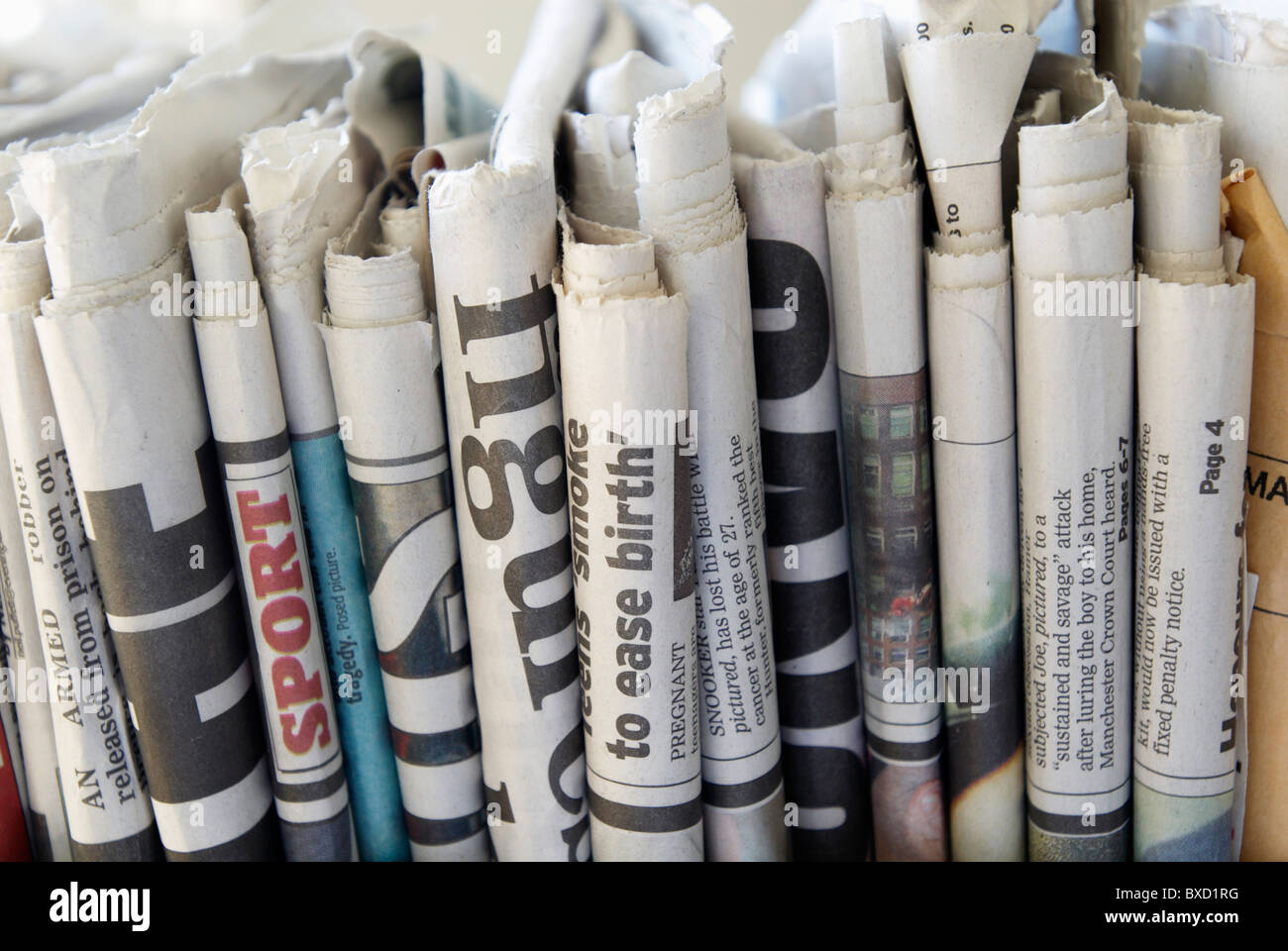 Newspapers ready for recycling Stock Photo - Alamy