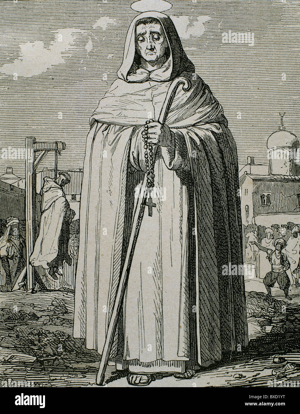Saint Peter Armengol (1238-1304). Spanish Mercedary monk. Engraving ...