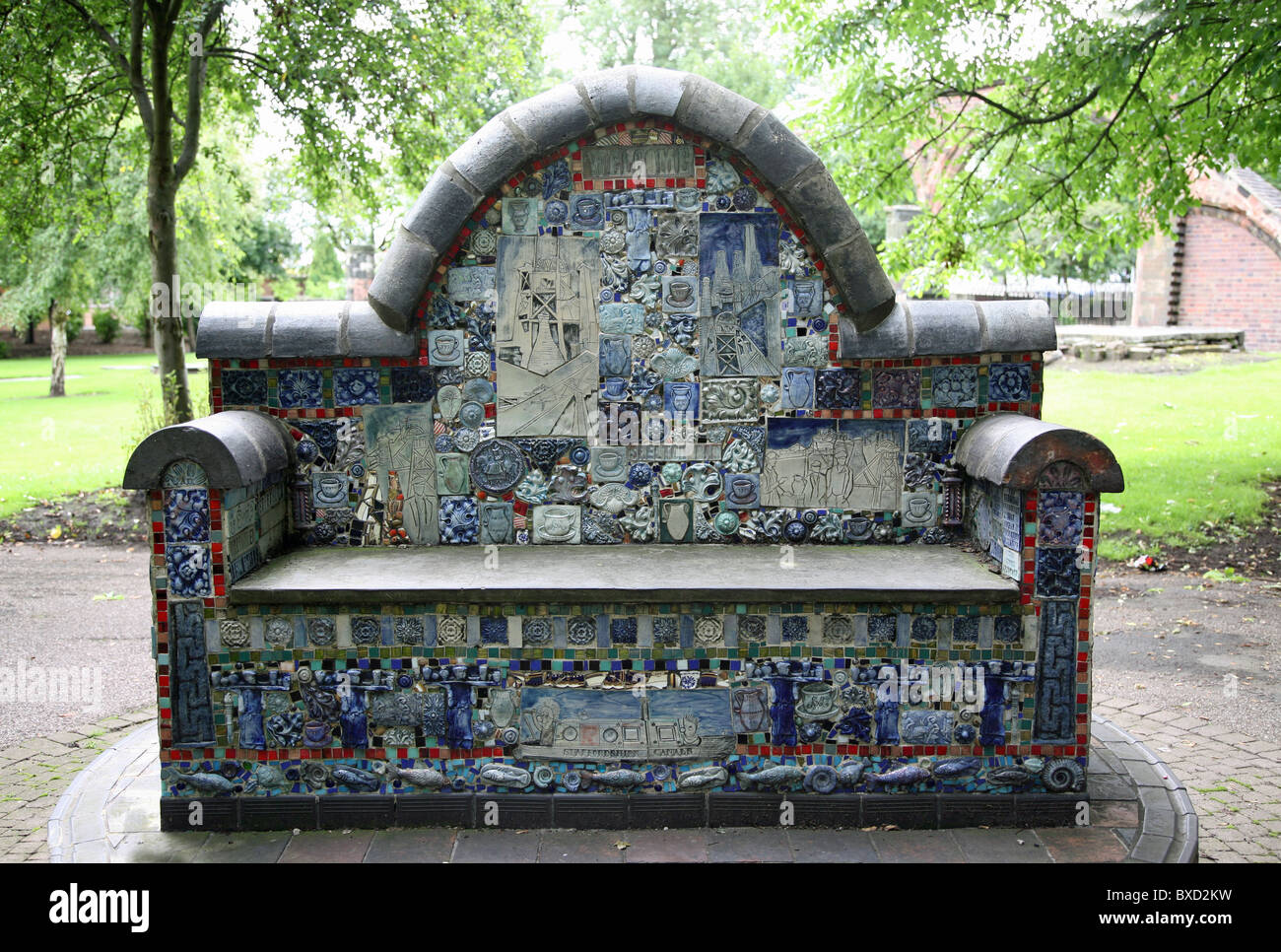 St. Peter's community mosaic, a ceramic seat or bench in the churchyard ...