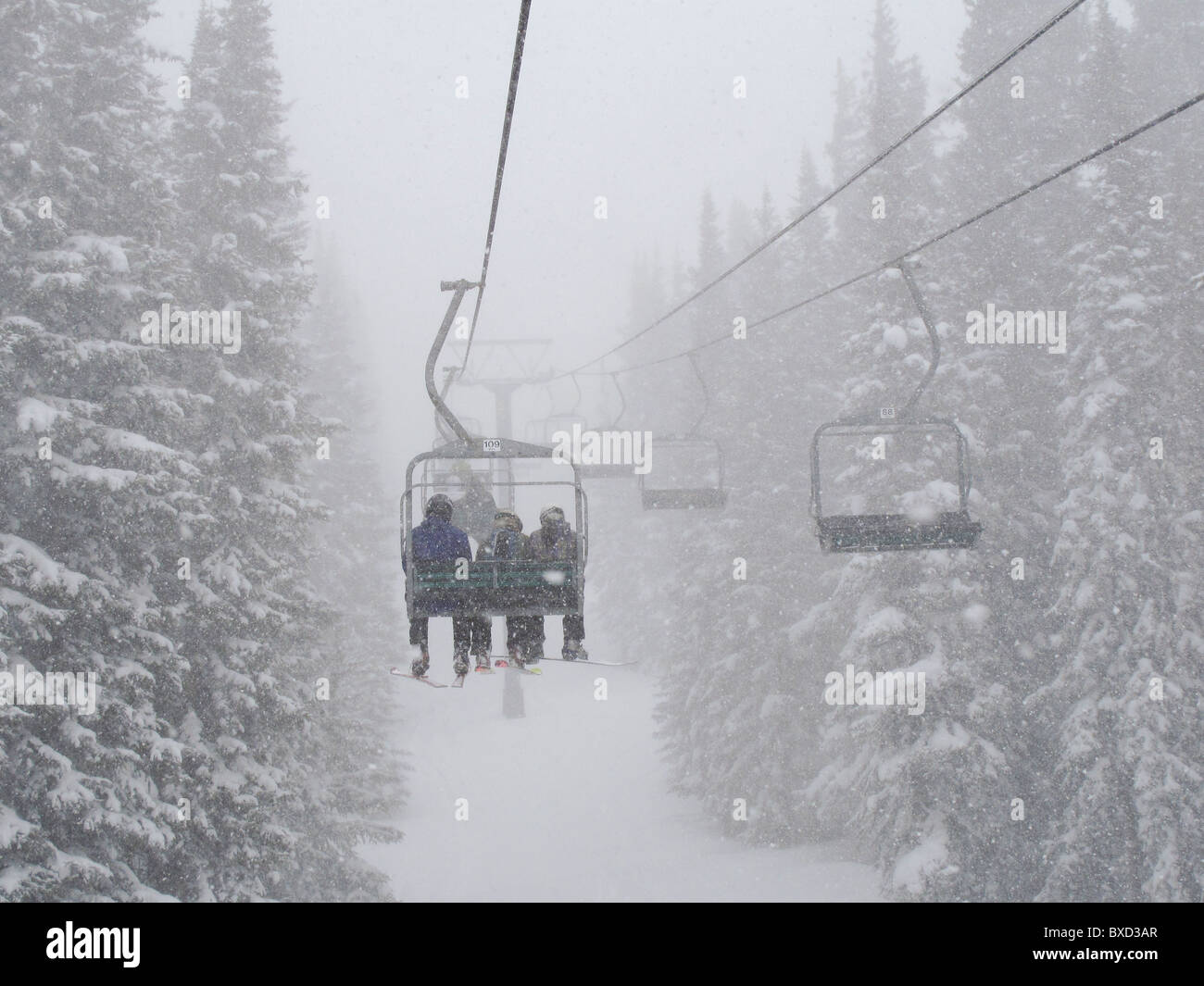 Chairlift on a ski slope in Vail, Colorado Stock Photo - Alamy