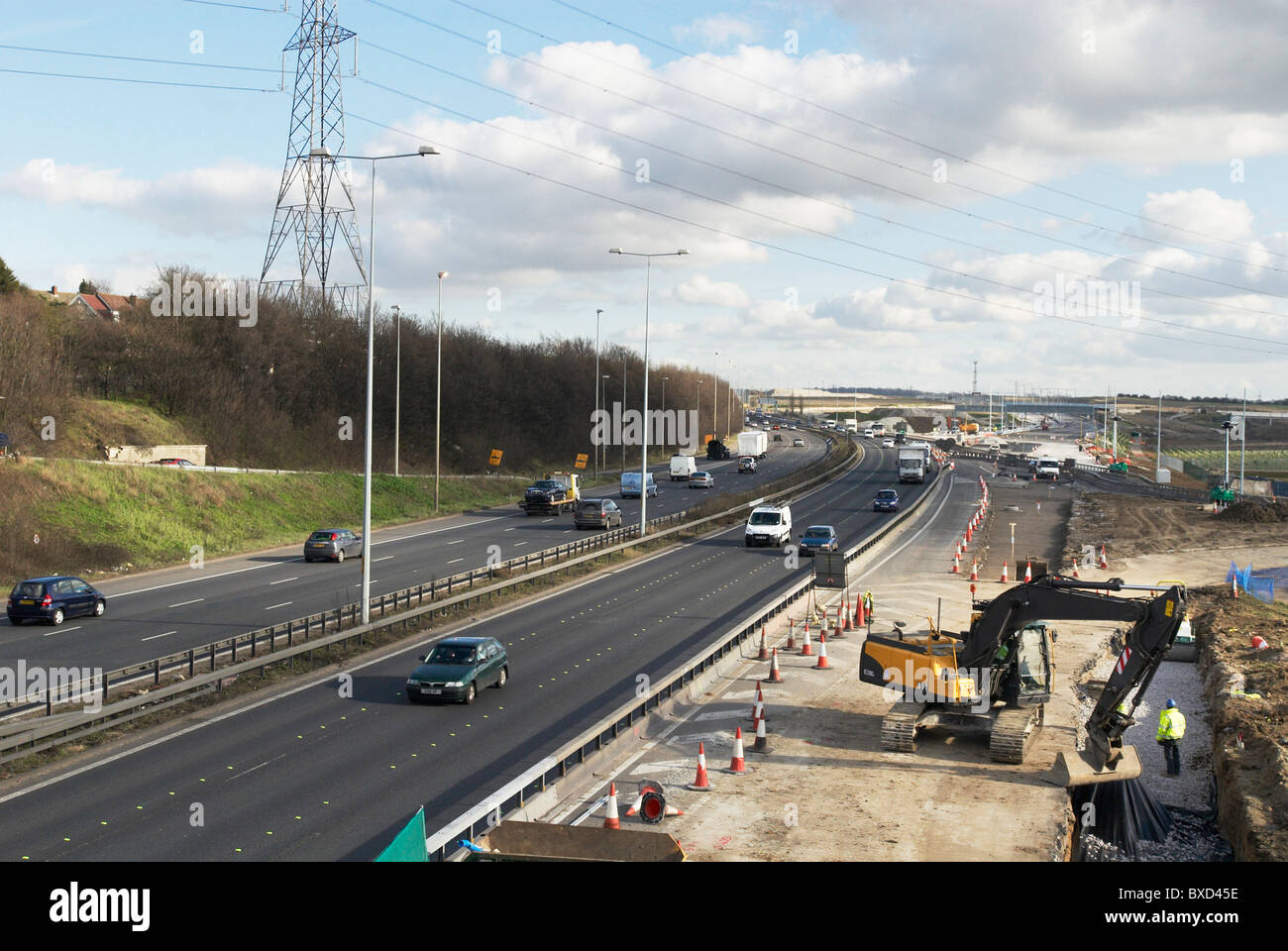 Junction upgrade of A2 near Bean Kent UK Stock Photo - Alamy