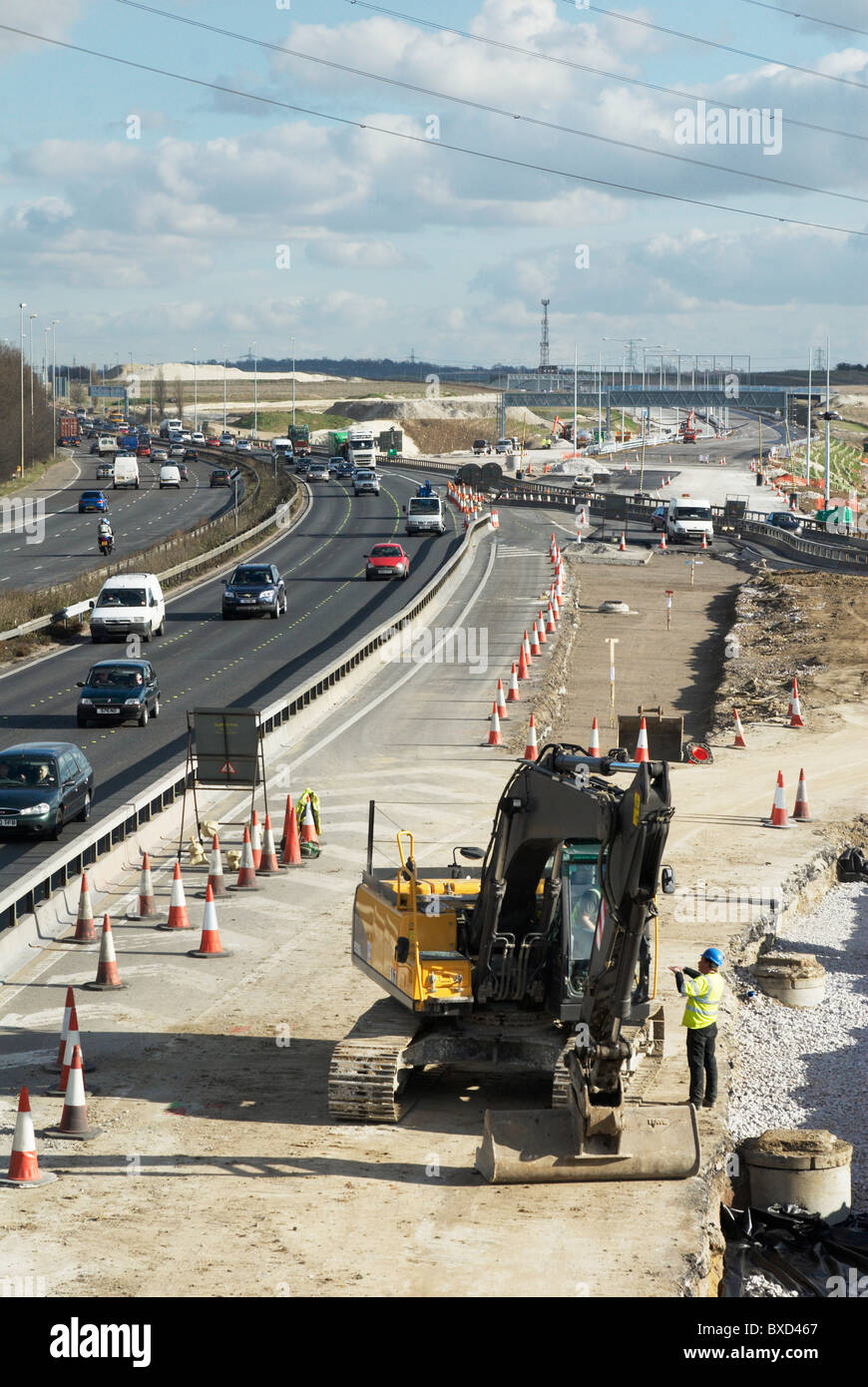 Junction upgrade of A2 near Bean Kent UK Stock Photo - Alamy
