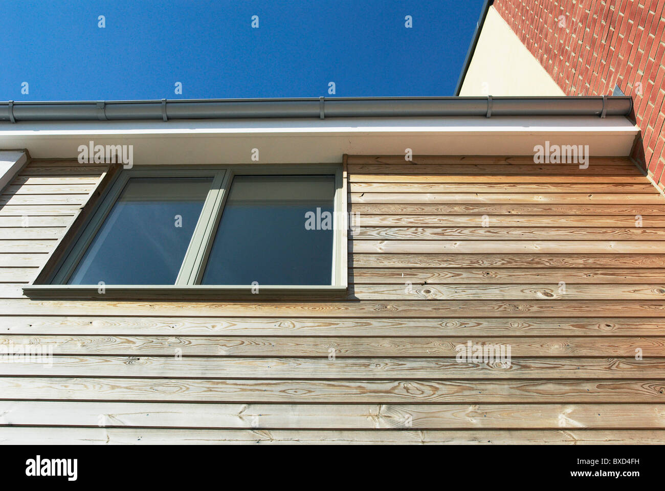 Wood cladding on a modern home Norfolk UK Stock Photo - Alamy