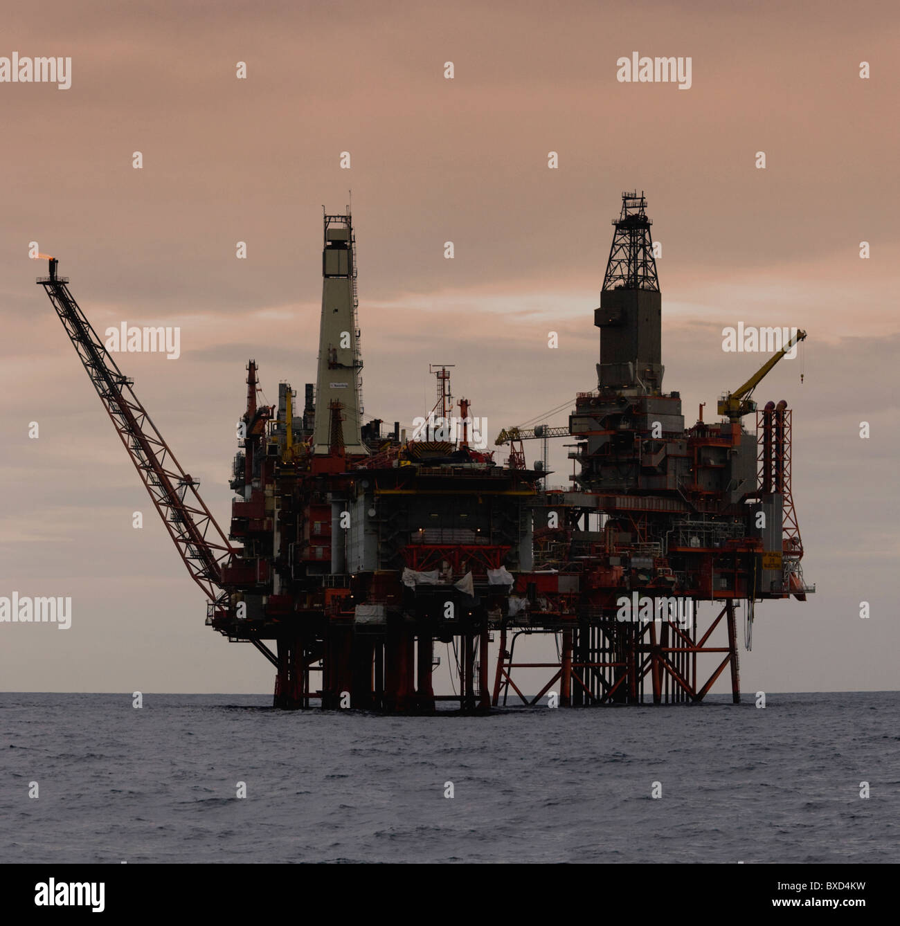 Valhall oil production rig with the Bourbon mistral Stock Photo - Alamy
