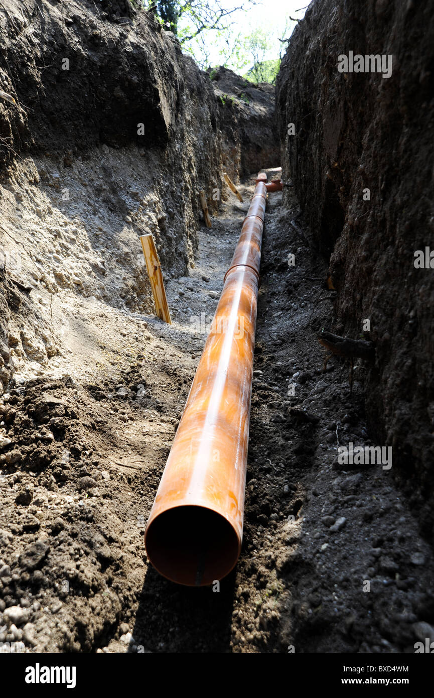 canalization pipe for private home Stock Photo - Alamy