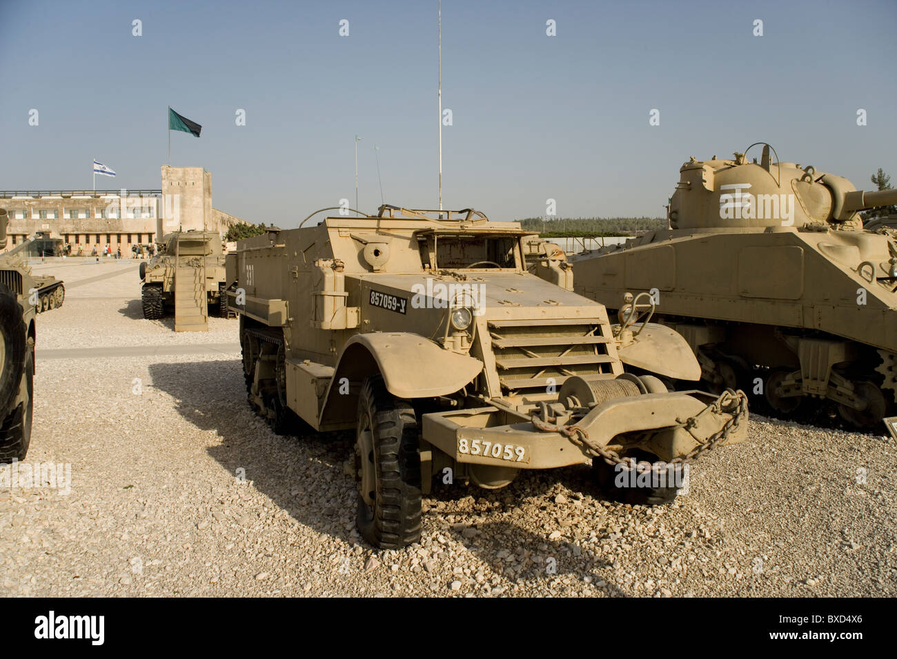 Half Track personnel carrier and the old British Police Fort atthe ...