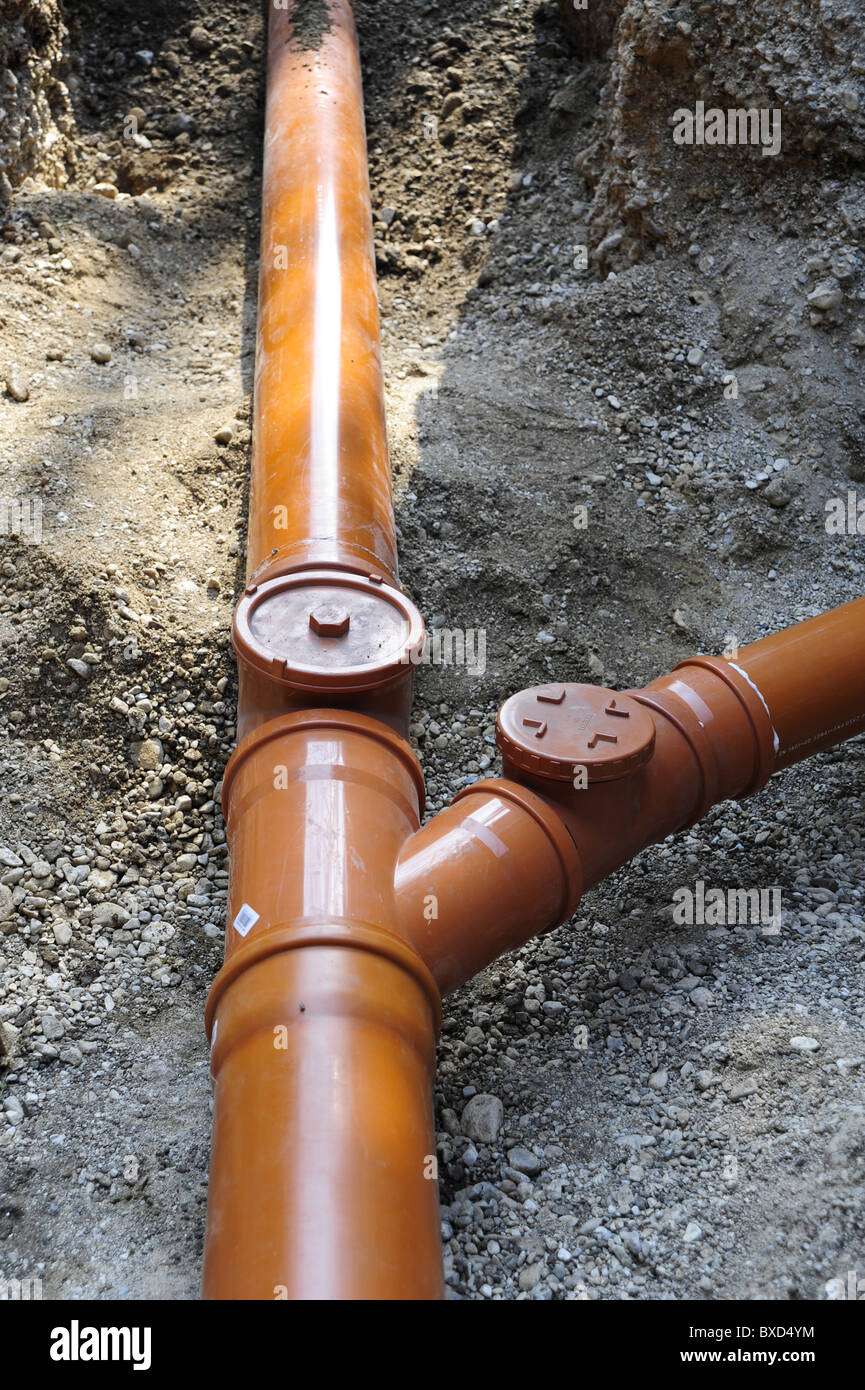 canalization pipe for private home Stock Photo - Alamy