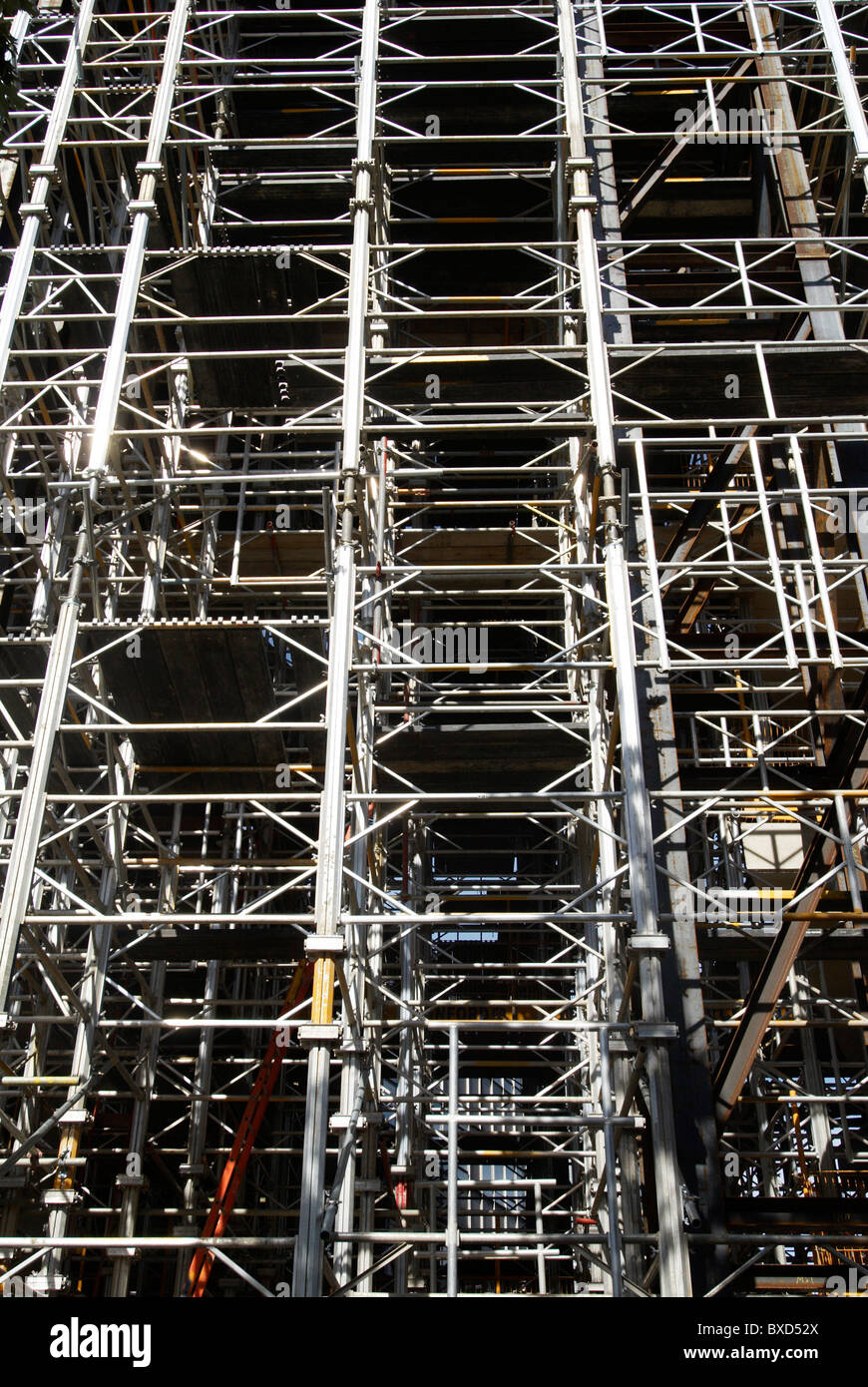 Scaffolding surrounding construction work at London South Bank ...