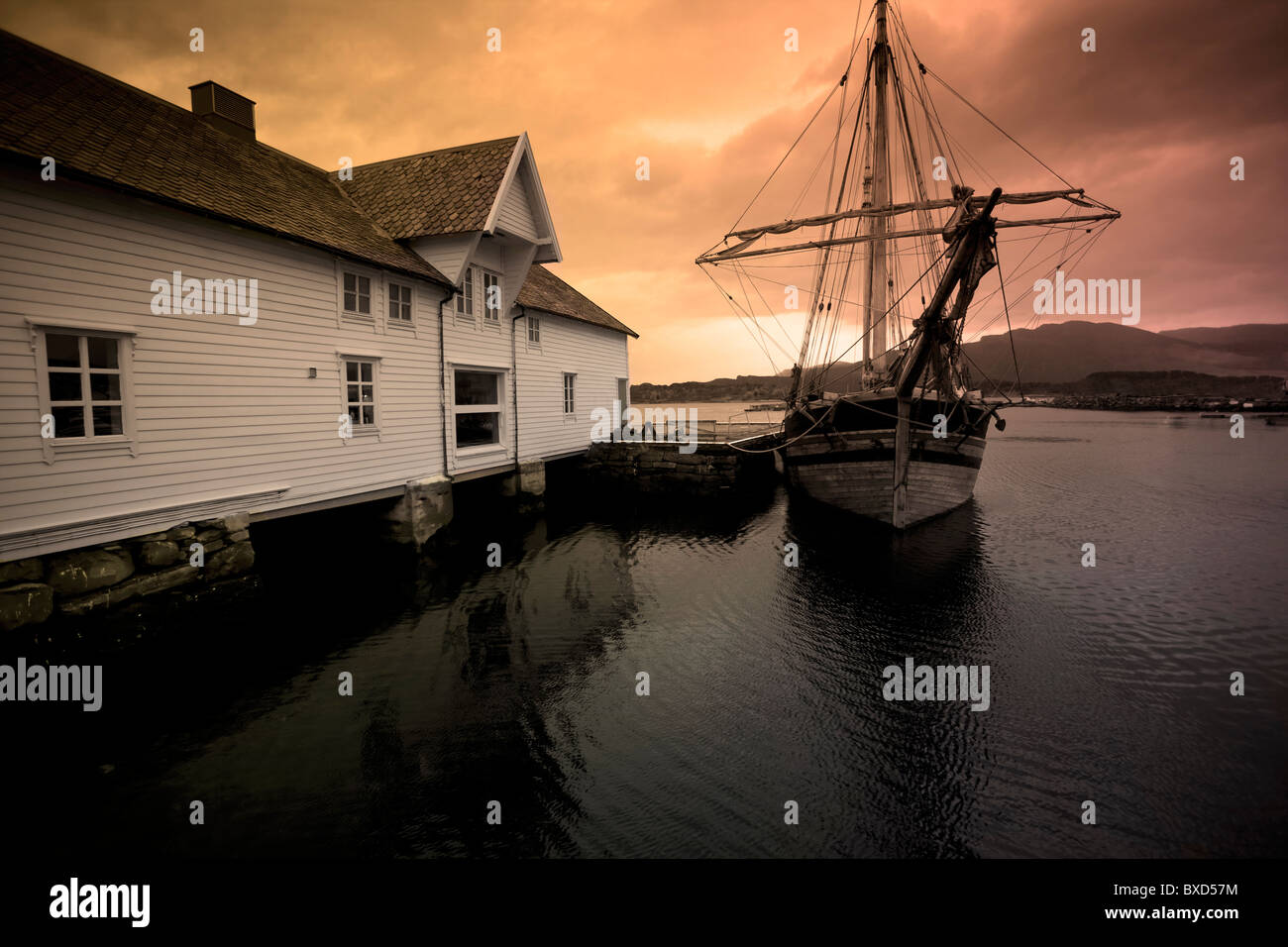 Old sail boat in Floro Norway Stock Photo - Alamy