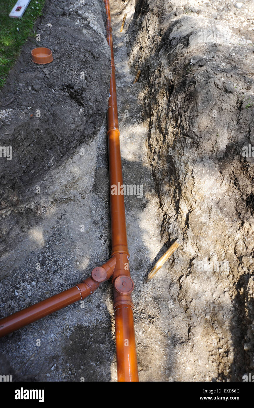 canalization pipe for private home Stock Photo - Alamy