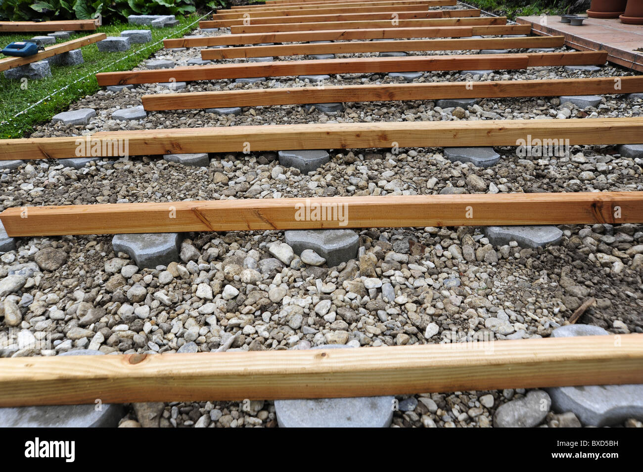 garden terrace construction Stock Photo - Alamy