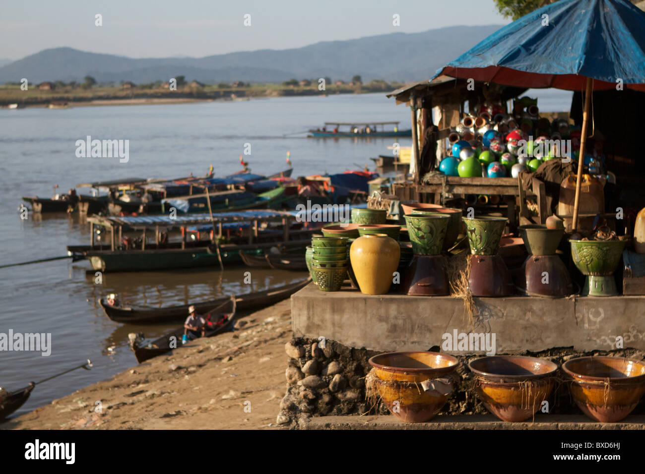 bhamo harbor in myanmar Stock Photo - Alamy