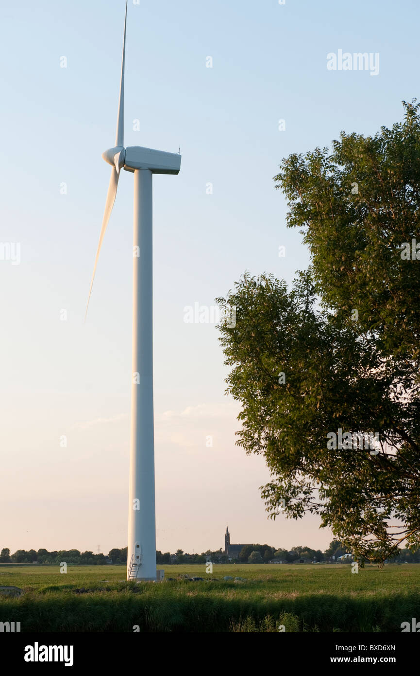 A wind turbine amidst the Dutch Countryside Stock Photo - Alamy