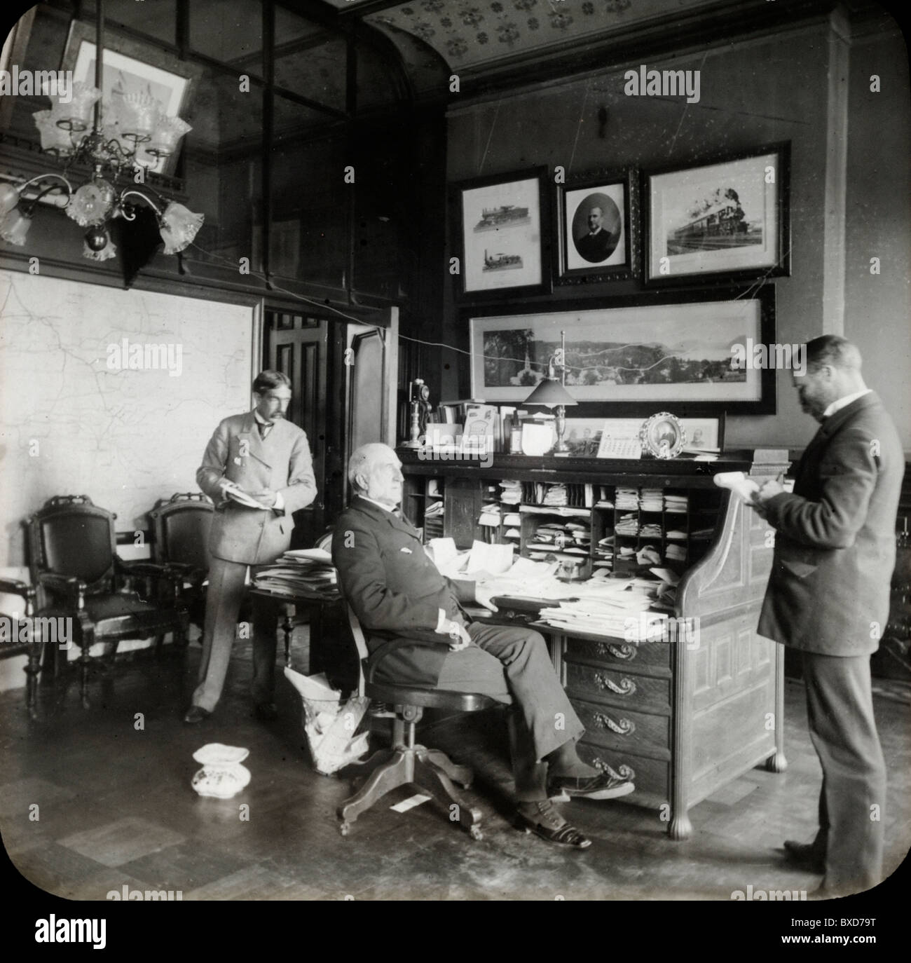 Railroad Office or Railway Office with Railway Office Workers at ...