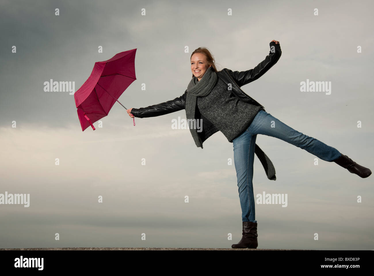 Windy umbrella hi-res stock photography and images - Alamy