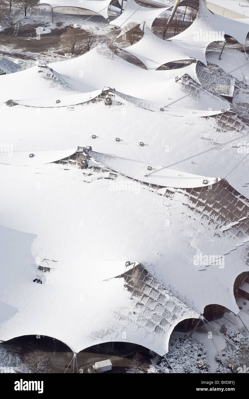 Aerial View of Modern Architecture in Winter with Snow Stock Photo - Alamy
