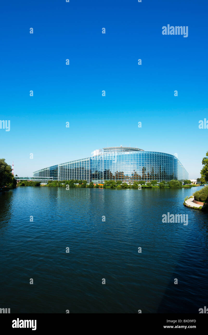 Louise Weiss building, European Parliament, Ill river, Strasbourg ...