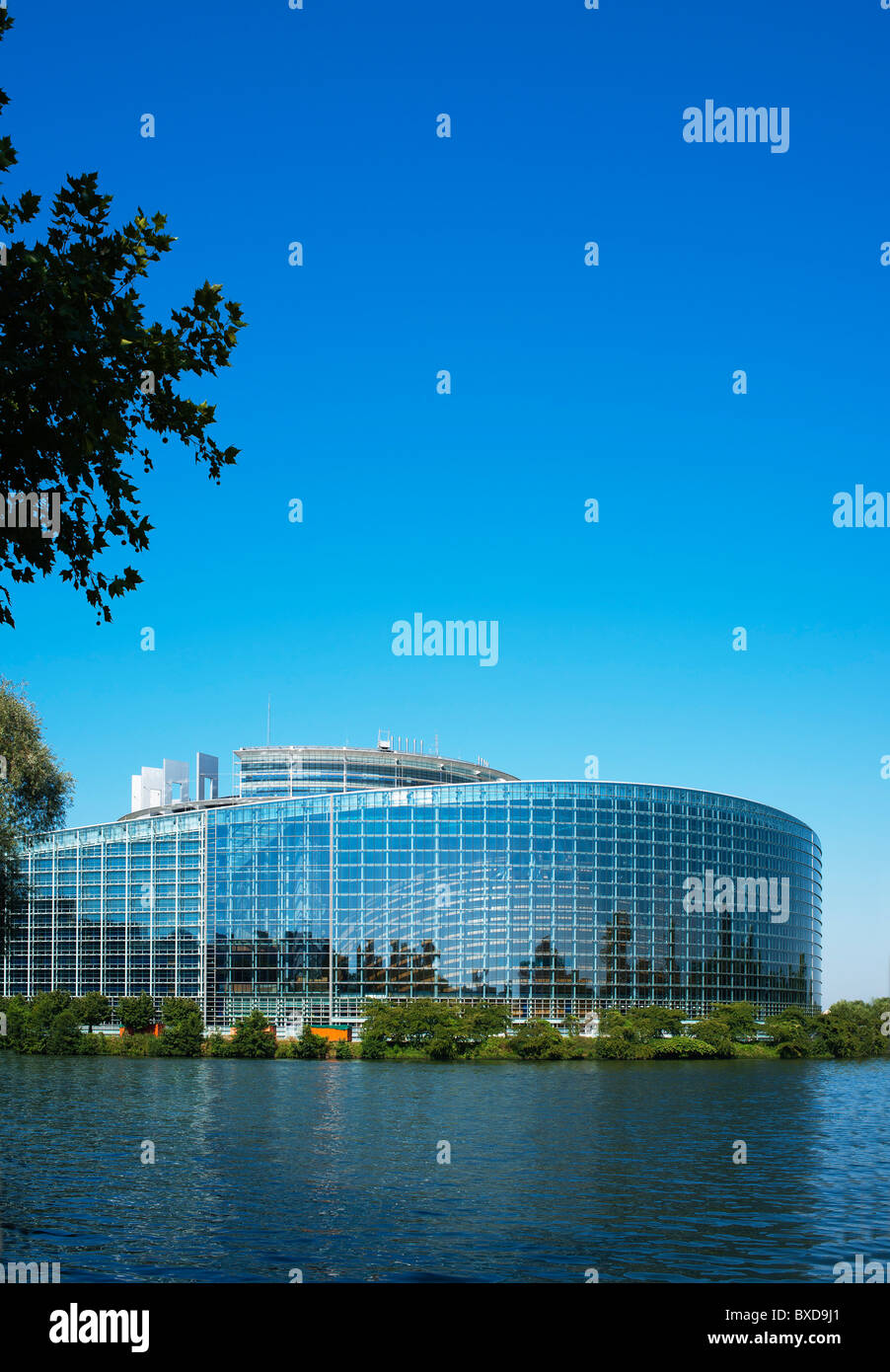Louise Weiss building, European Parliament, Ill river, Strasbourg ...