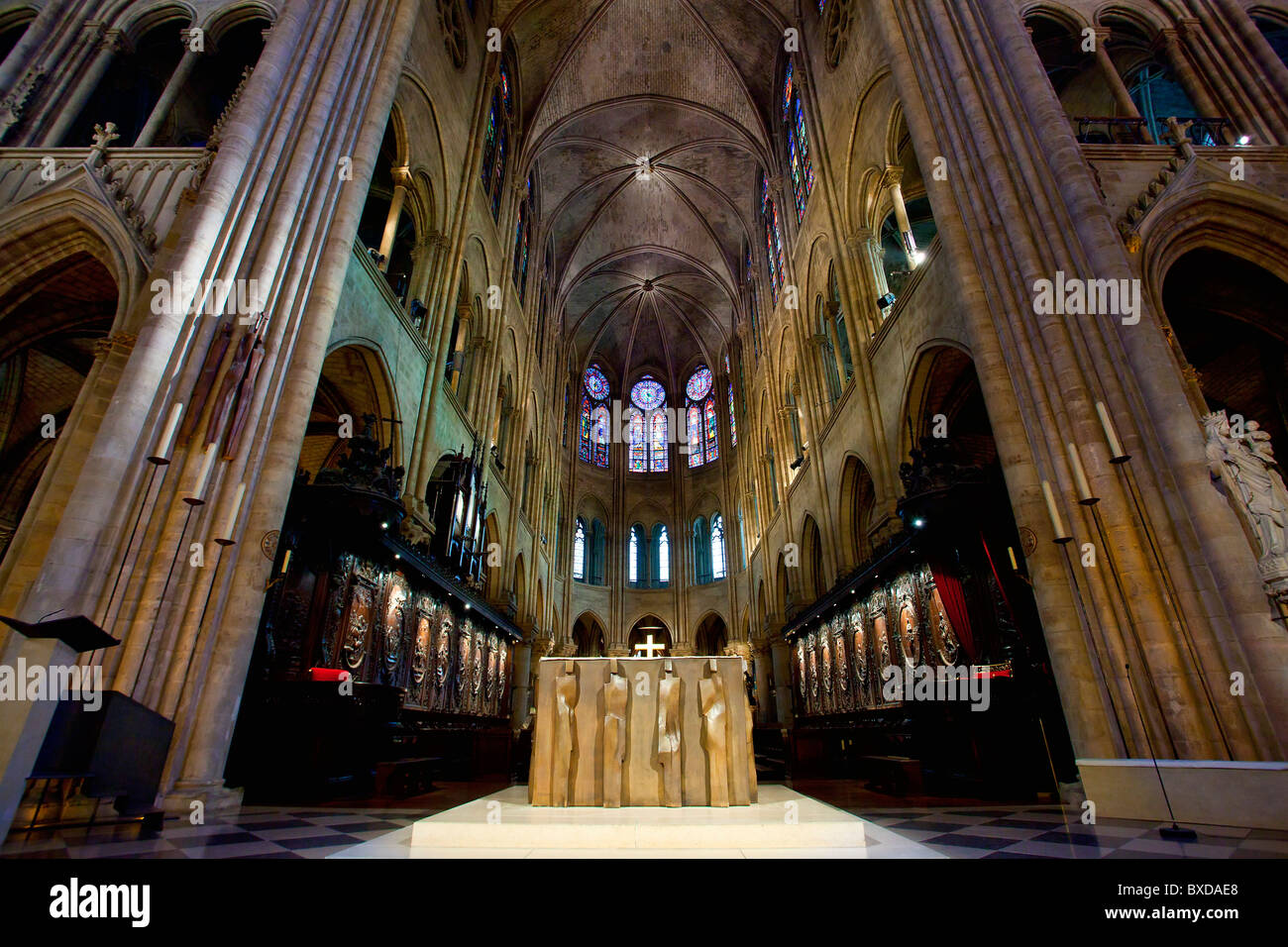 Notre dame cathedral inside hi-res stock photography and images - Alamy