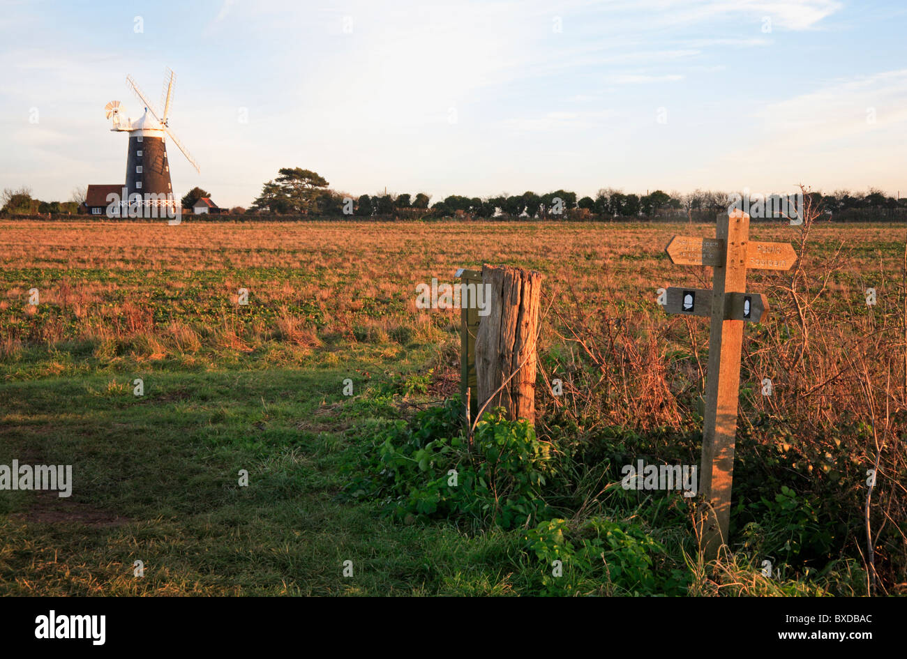 Burnham Overy Mill, Norfolk, England, United Kingdom, viewed from the ...