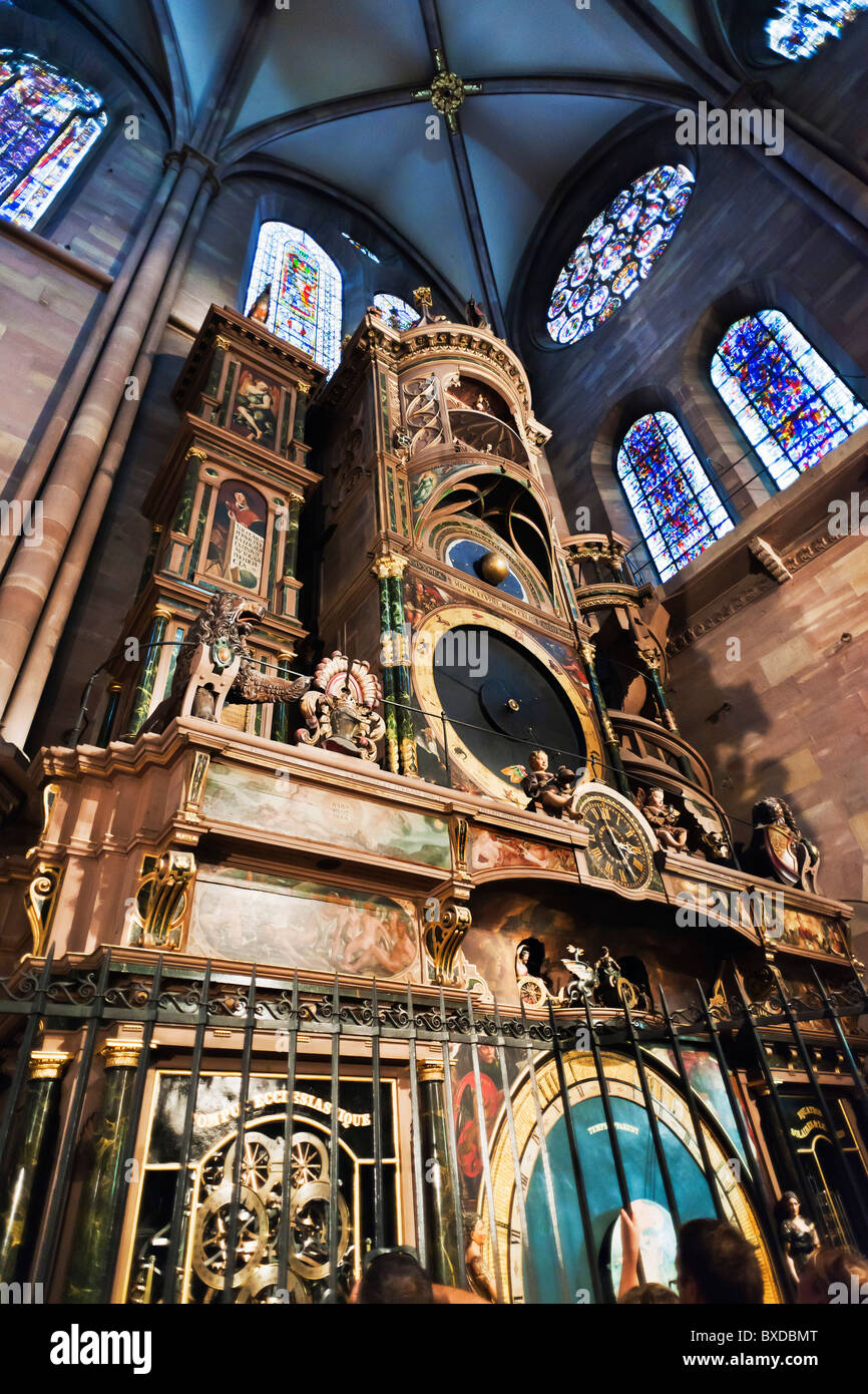 Astronomical clock, Notre-Dame gothic cathedral 14th century ...