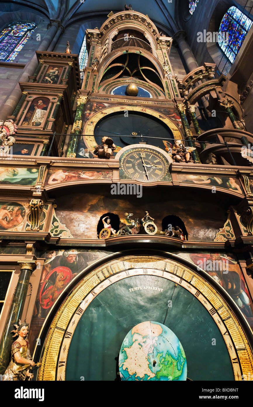 Astronomical clock, Notre-Dame gothic cathedral 14th century ...