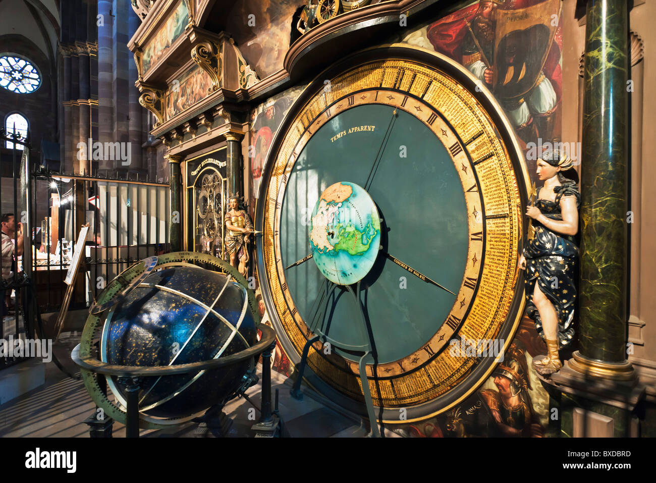 Astronomical clock, Notre-Dame gothic cathedral 14th century ...