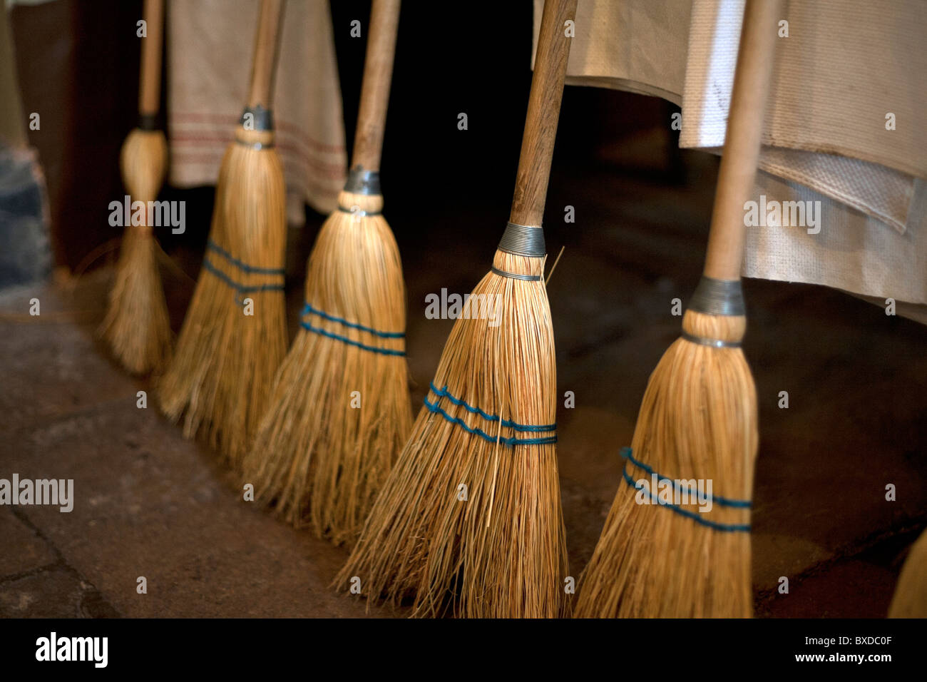Straw brooms hi-res stock photography and images - Alamy