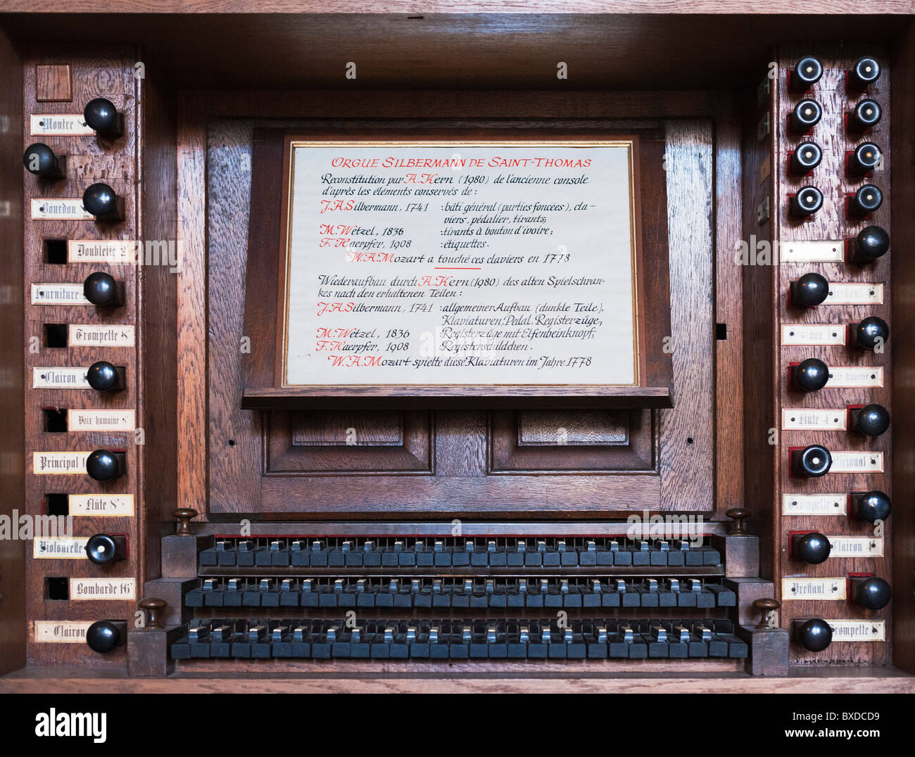 CONSOLE OF SILBERMAN ORGAN 18th Century PLAYED BY MOZART IN 1778 IN ST ...