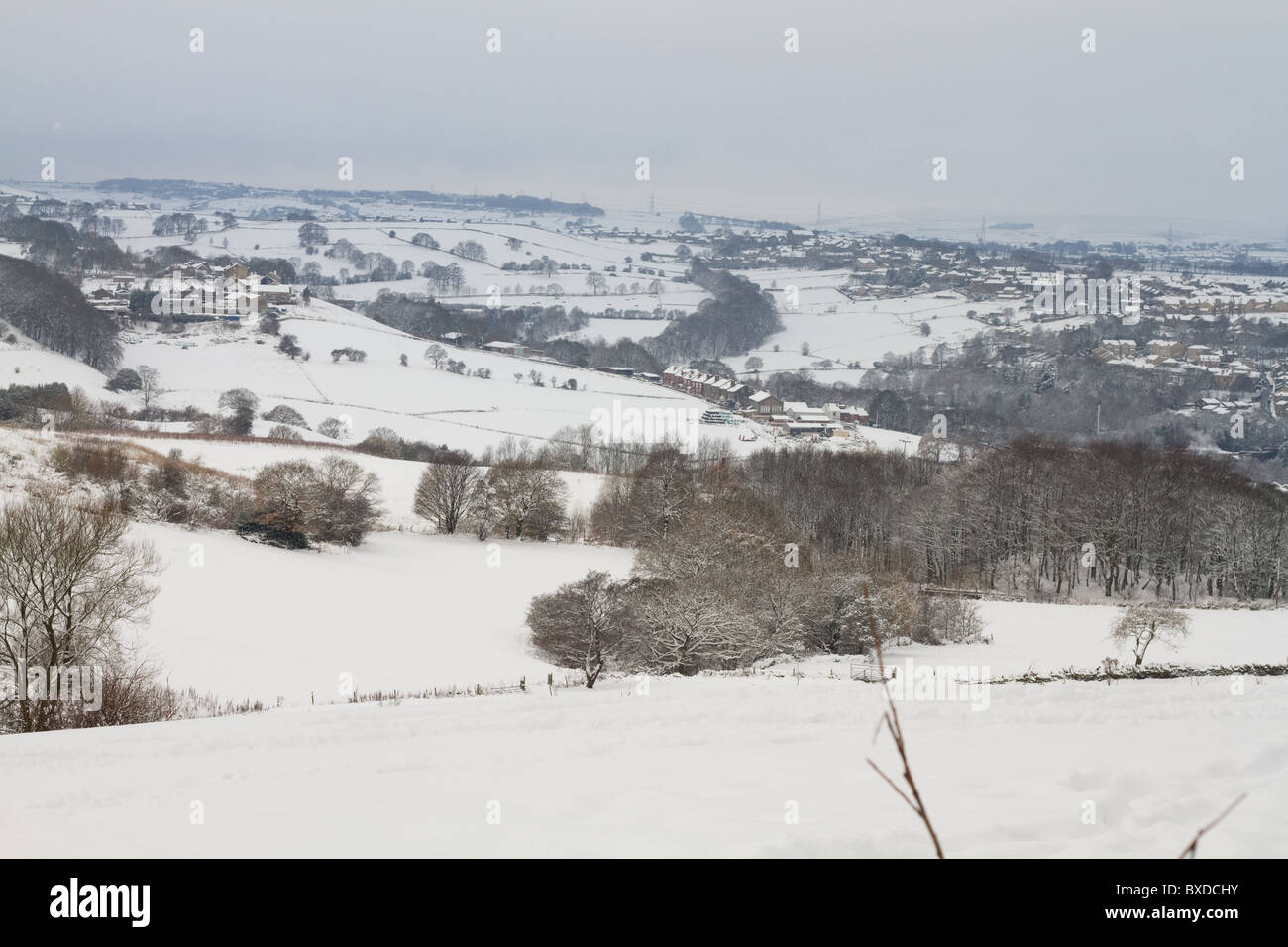 Snowing in the countryside beautiful snow landscape Stock Photo - Alamy
